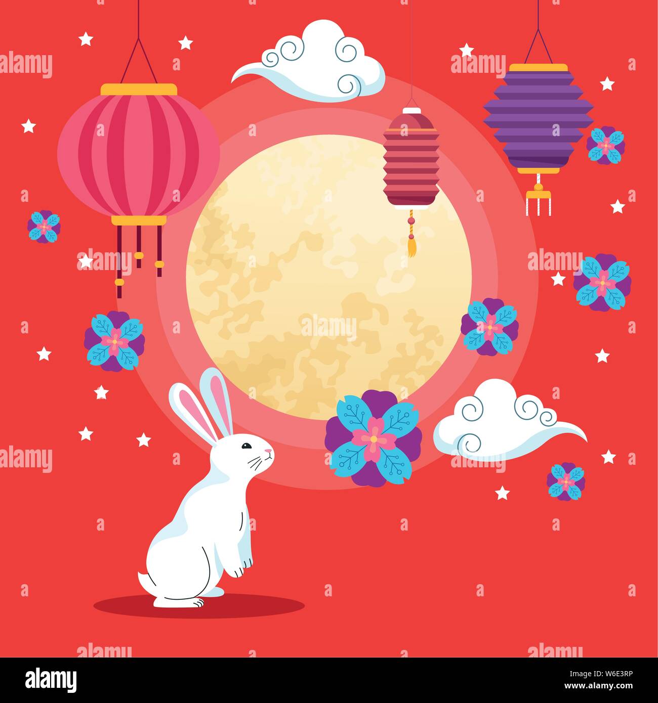 mid autumn chinese festival cartoon Stock Vector Image & Art - Alamy