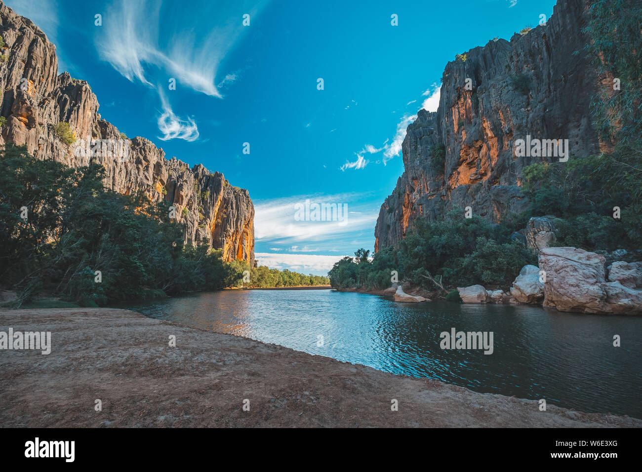 lake with rocks in australia Stock Photo - Alamy
