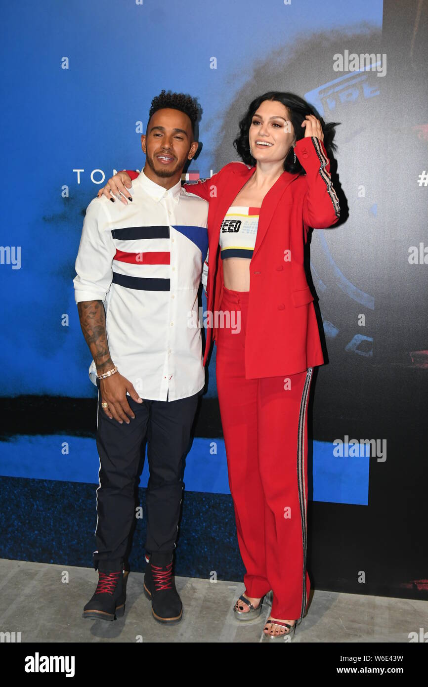 English singer Jessie J, right, Mercedes' British F1 driver Lewis ...