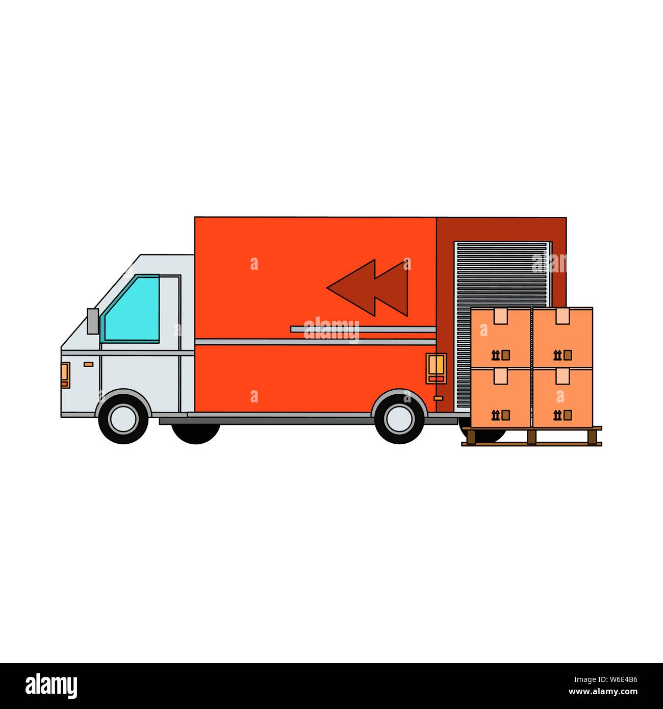 shipping logistic delivery cargo cartoon Stock Vector Image & Art - Alamy