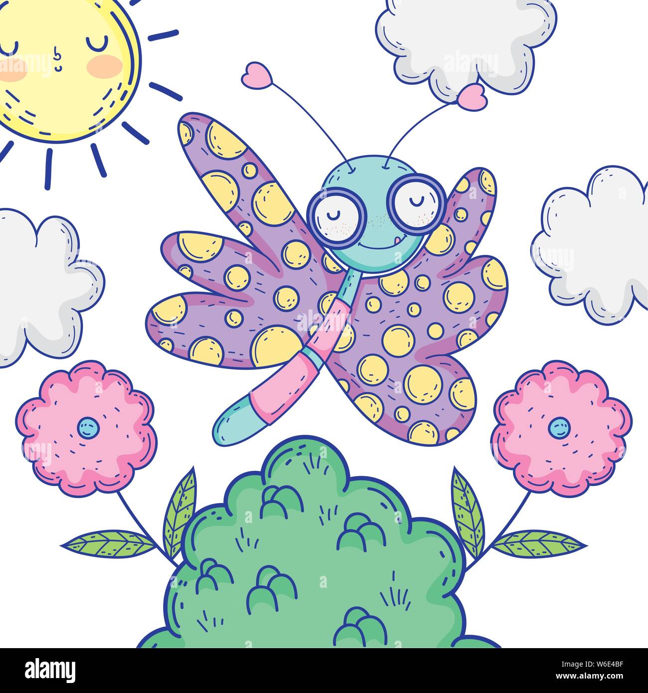 Butterfly draw cartoon design, insect animal wings nature summer beauty ...