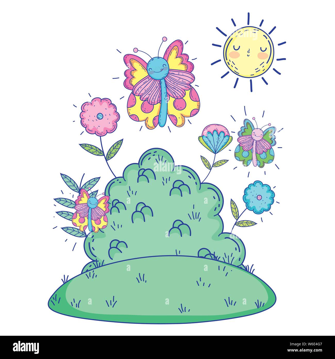 Butterfly draw cartoon design, insect animal wings nature summer beauty ...