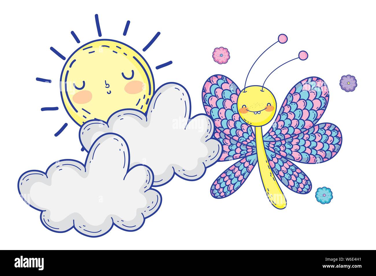Butterfly draw cartoon design, insect animal wings nature summer beauty ...