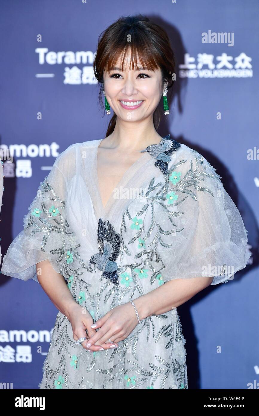 Taiwanese actress Ruby Lin poses as she arrives on the red carpet for ...