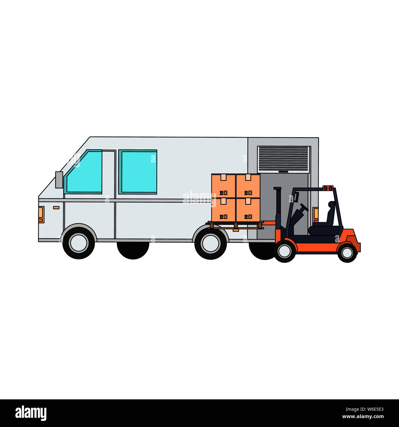shipping logistic delivery cargo cartoon Stock Vector Image & Art - Alamy