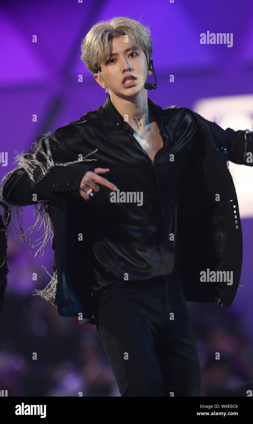 Chinese trainee Cai Xukun attends the final of Chinese reality boy ...