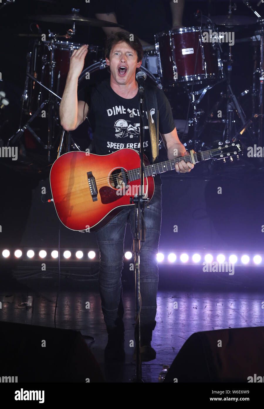 English singer James Blunt performs during his concert in Taipei ...