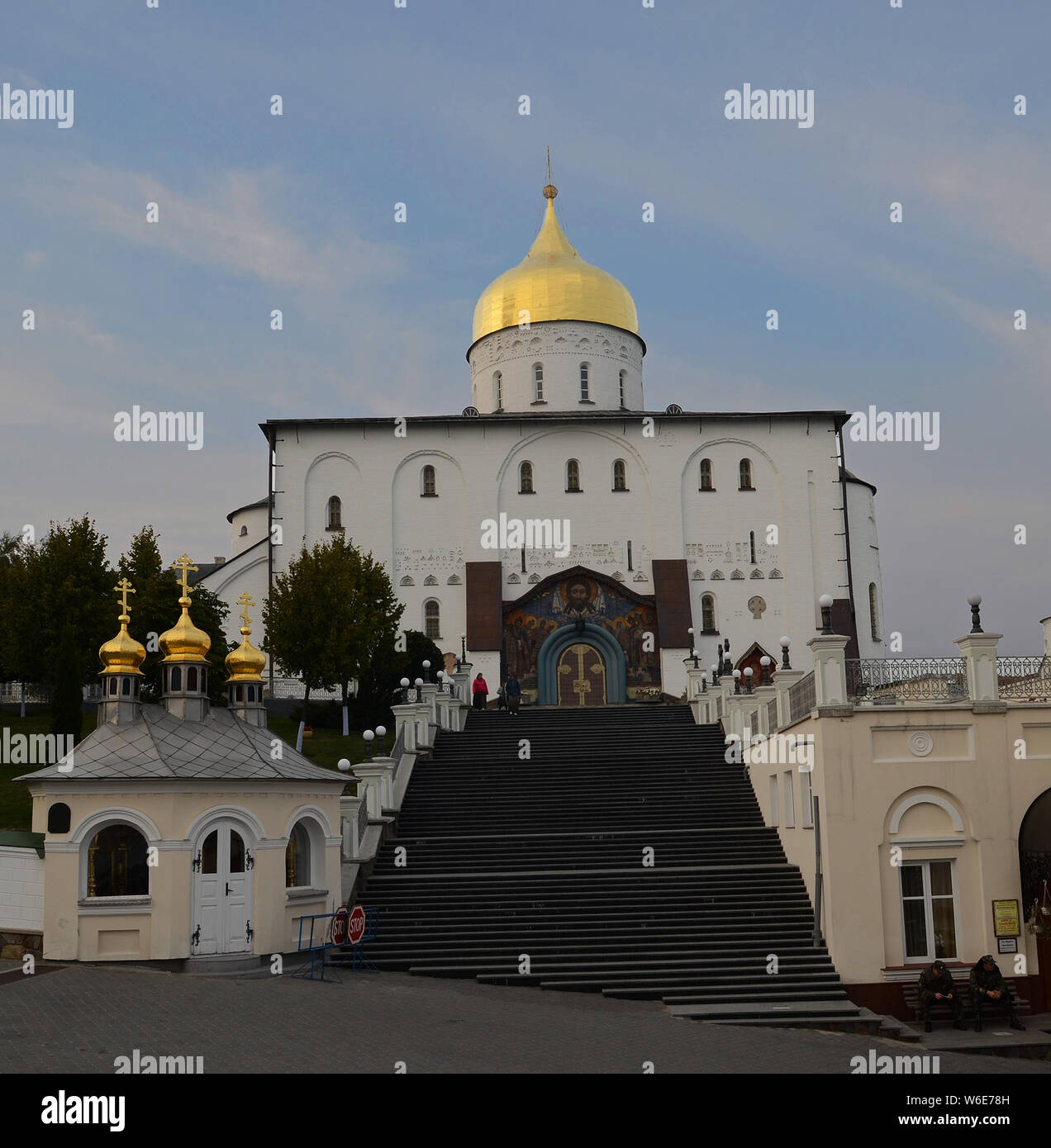 Aerial view of Holy Dormition Pochayiv Lavra, an Orthodox monastery in ...