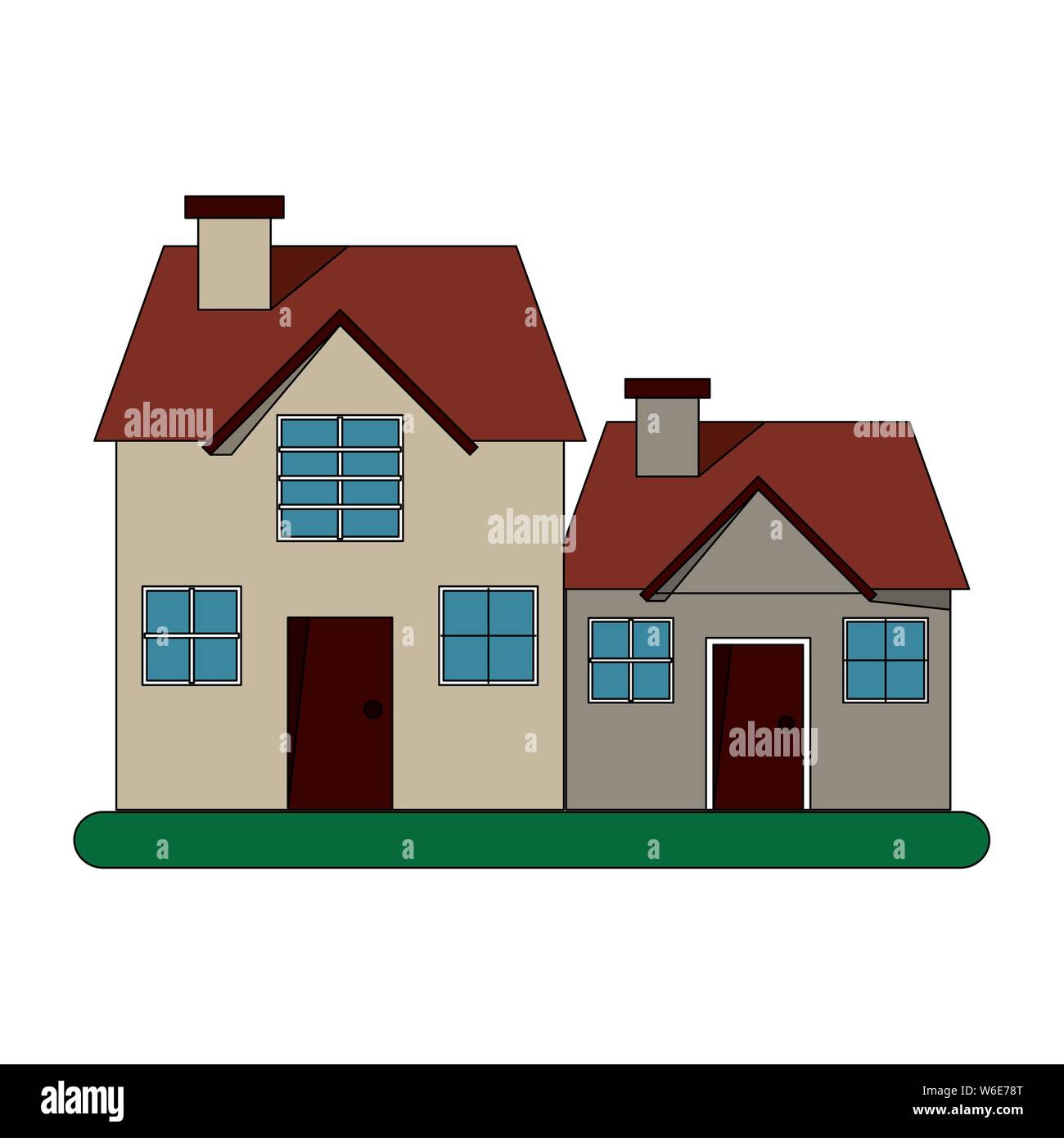 urban houses residences homes cartoon Stock Vector Image & Art - Alamy