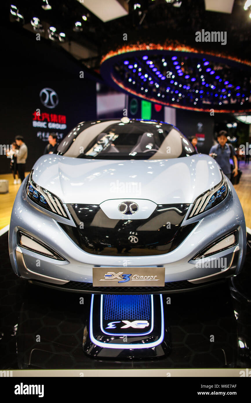 An EX3 concept car of Beijing Automotive Group (BAIC) is on display ...