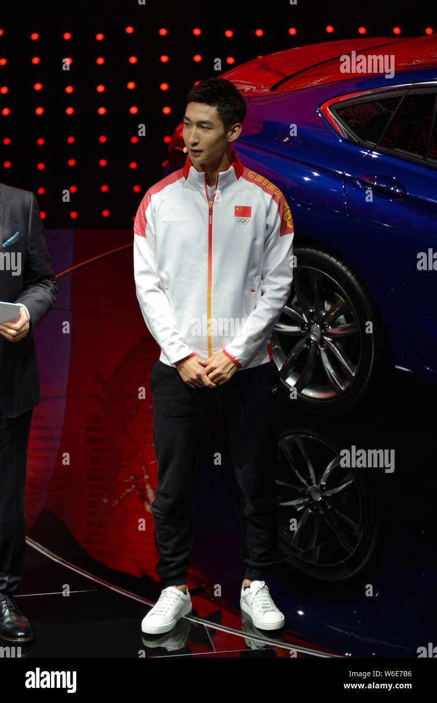 Chinese short track speed skater Wu Dajing, the winner of the men's 500 ...