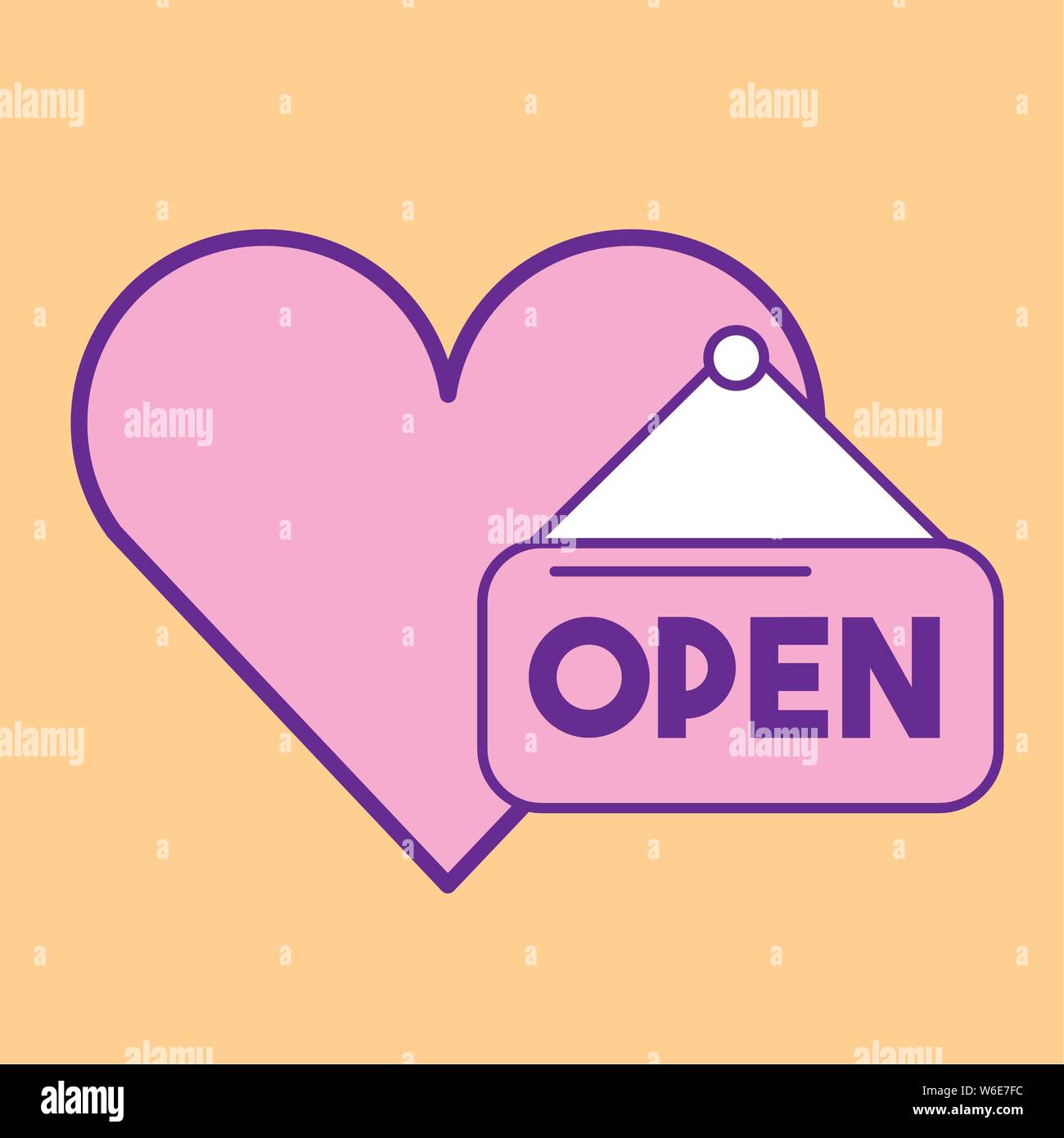 Heart and open label vector design Stock Vector Image & Art - Alamy