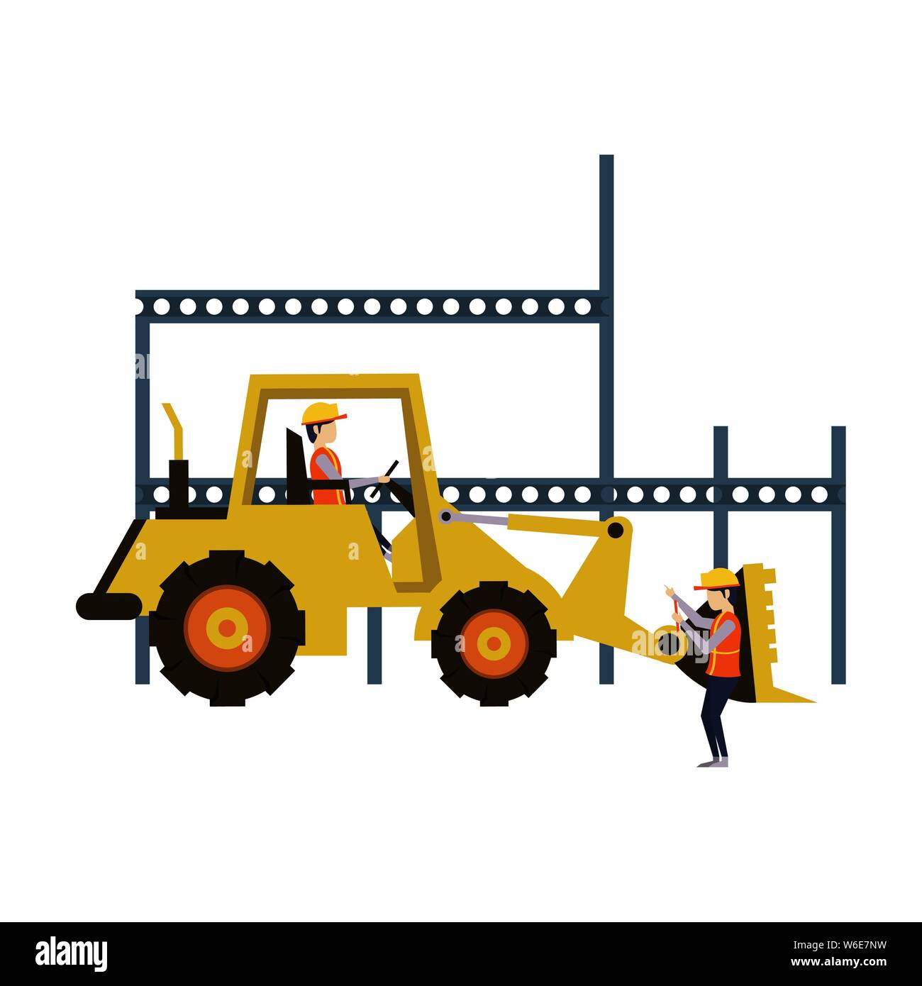 construction architectural engineering work cartoon Stock Vector Image ...