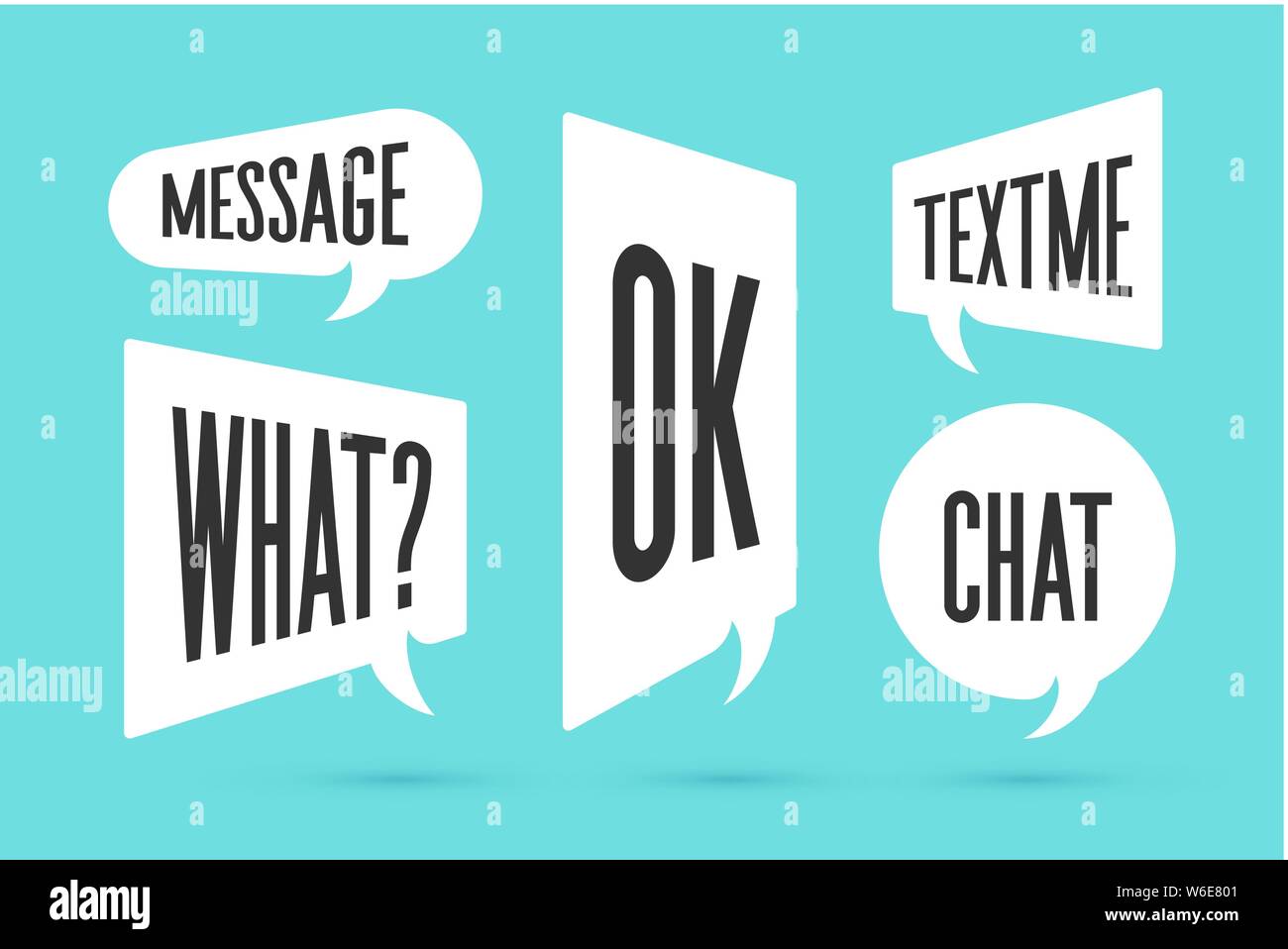 Speech Bubble. Set of colorful cloud talk speech bubble Stock Vector ...