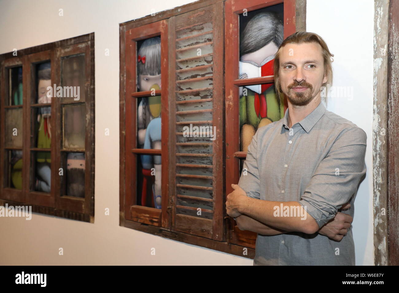 French artist Julien "Seth" Malland aka Seth Globepainter poses during ...