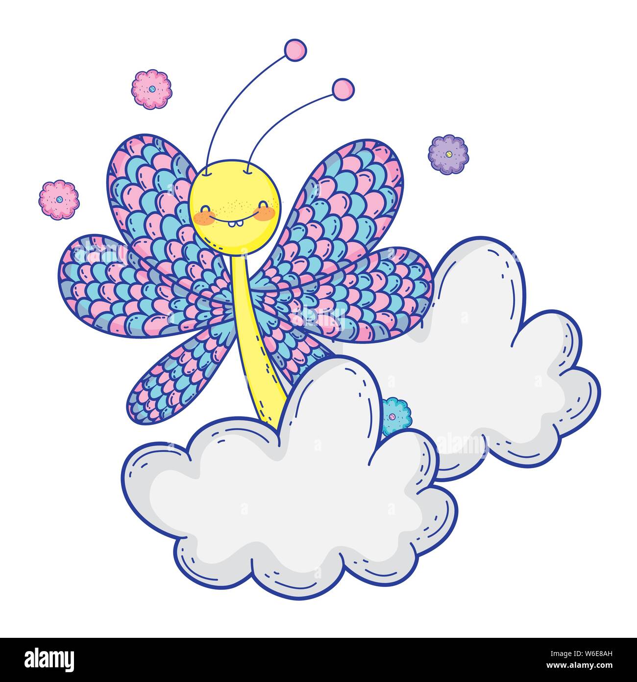 Butterfly draw cartoon design, insect animal wings nature summer beauty ...