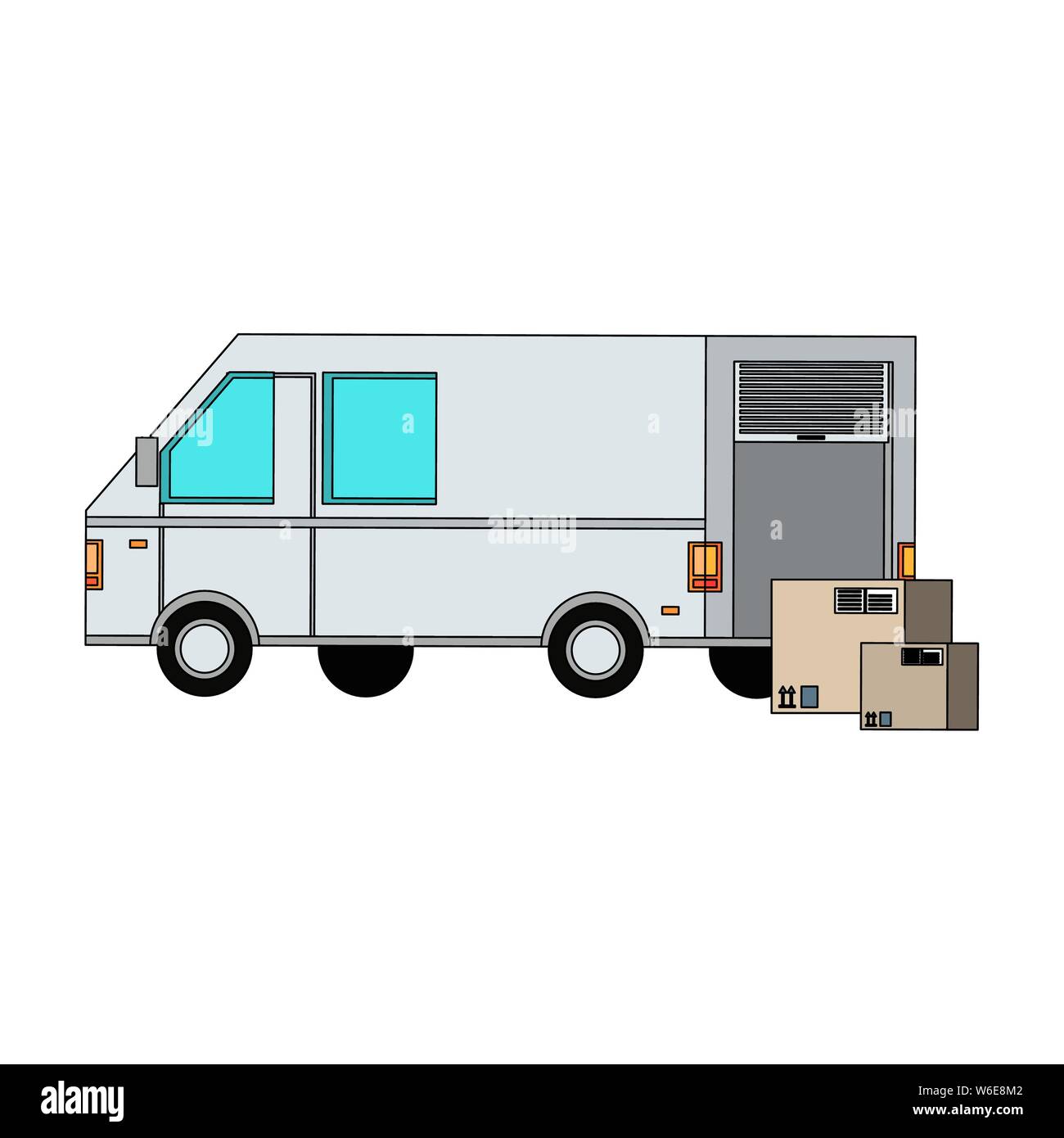 shipping logistic delivery cargo cartoon Stock Vector Image & Art - Alamy