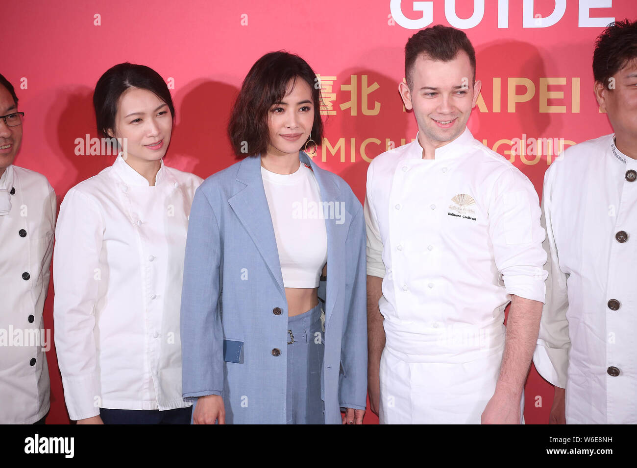Taiwanese singer Jolin Tsai, center, attends the Michelin Guide Taipei ...