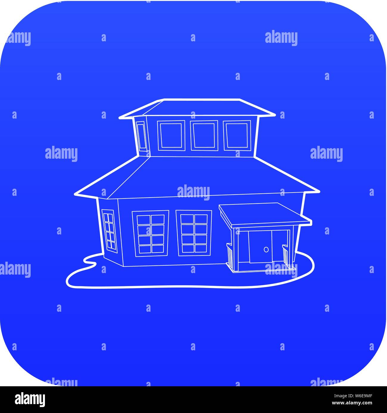 Big house icon blue vector Stock Vector Image & Art - Alamy