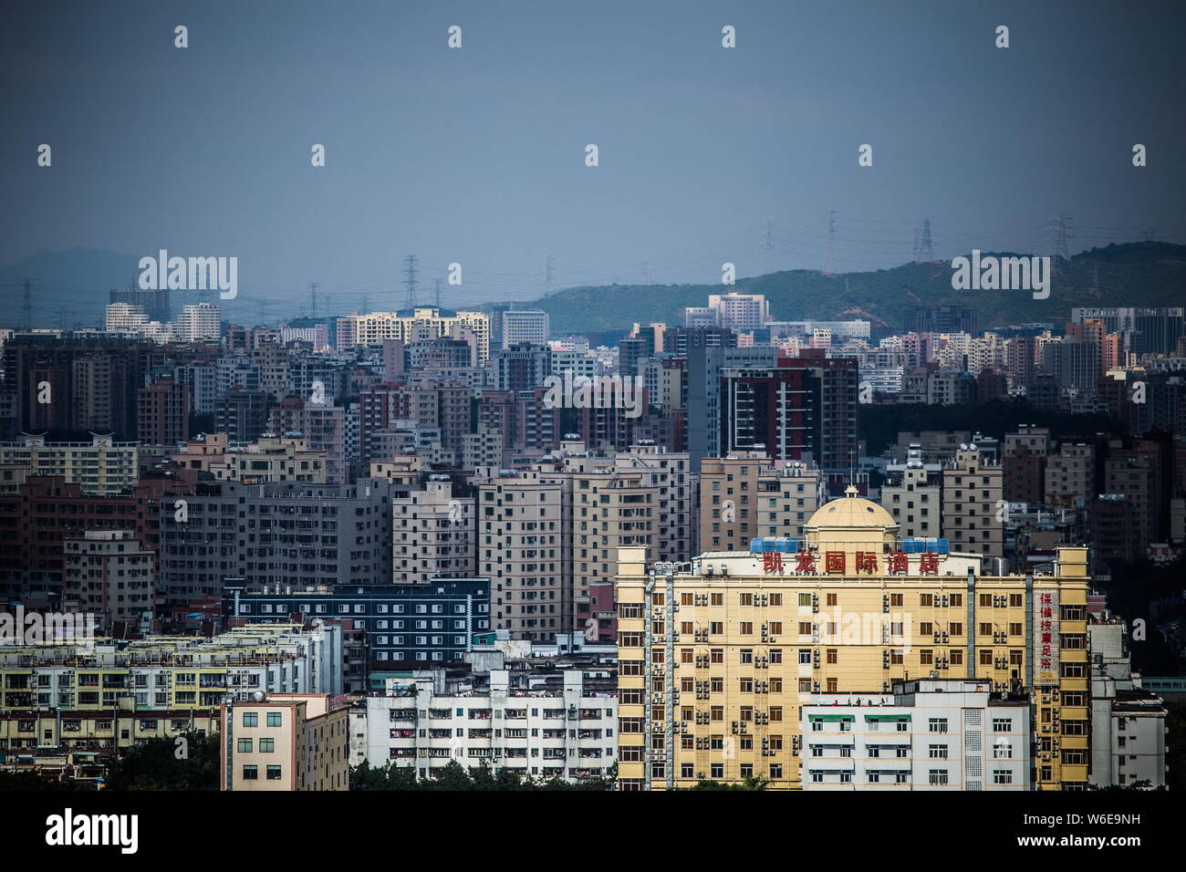 --FILE--View of high-rise residential buildings in Longhua district in ...