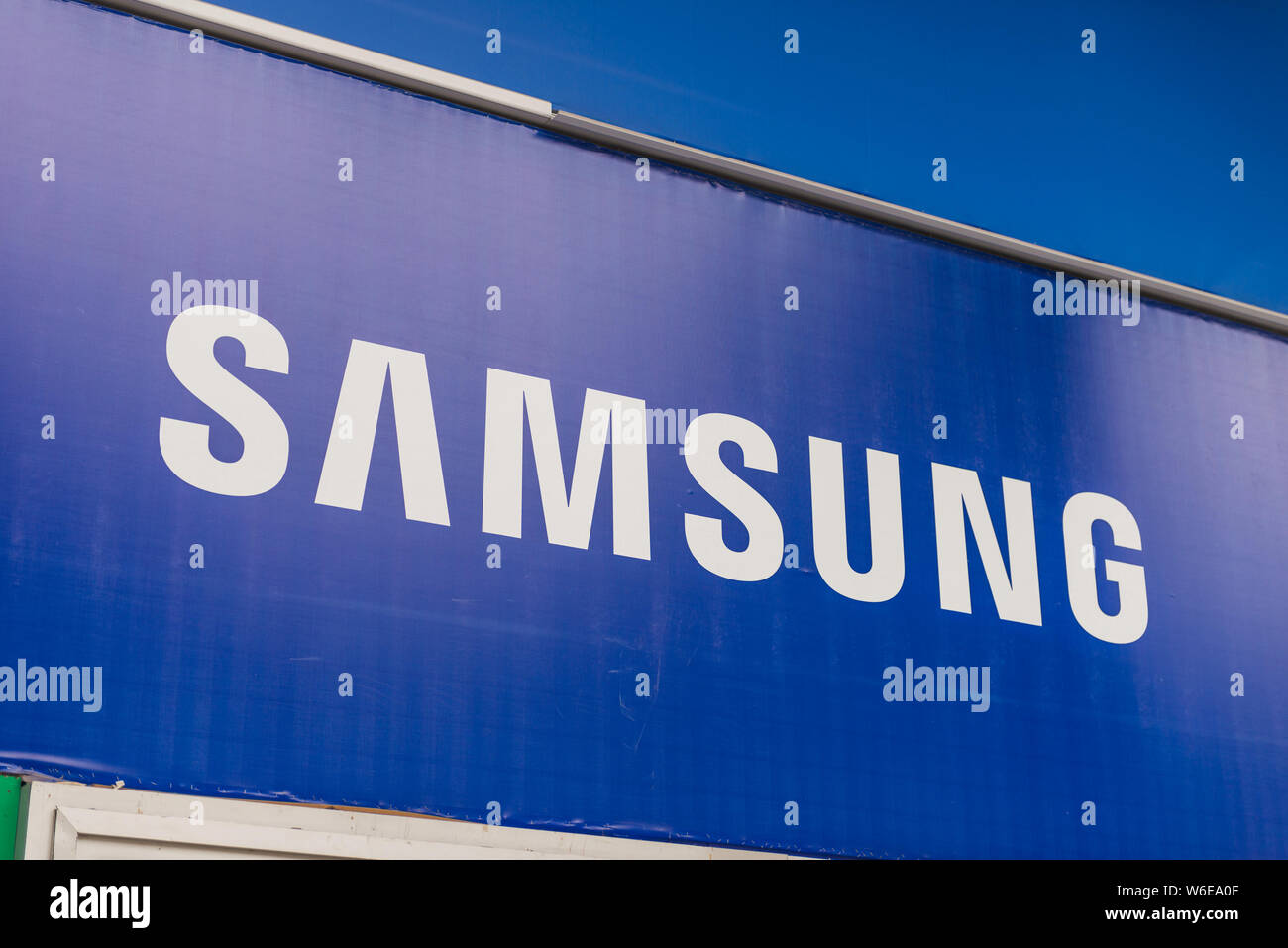 --FILE--A logo of Samsung is pictured in Wuhan city, central China's ...