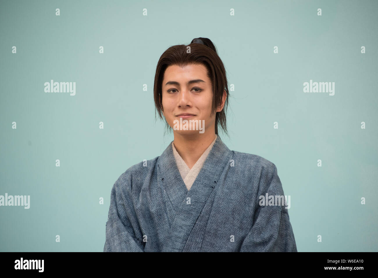 Japanese actor Junpei Mizobata attends a premiere event for stage play ...