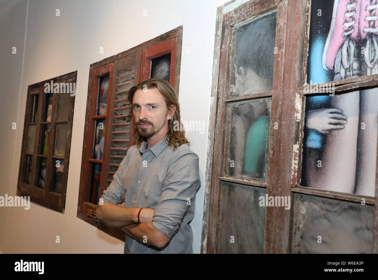 French artist Julien "Seth" Malland aka Seth Globepainter poses during ...