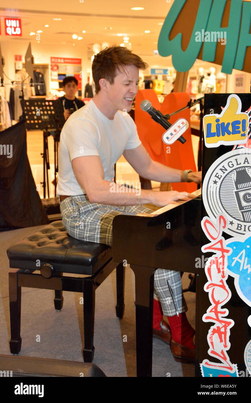 English composer Stephen Ridley attends a live show in Hong Kong, China ...