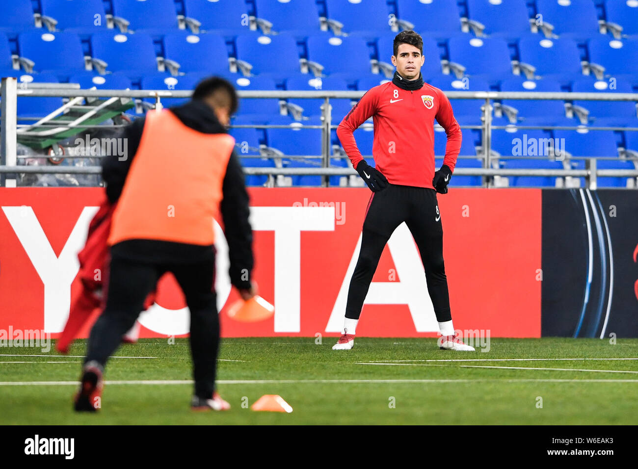 Brazilian football player Oscar of China's Shanghai SIPG FC takes part ...