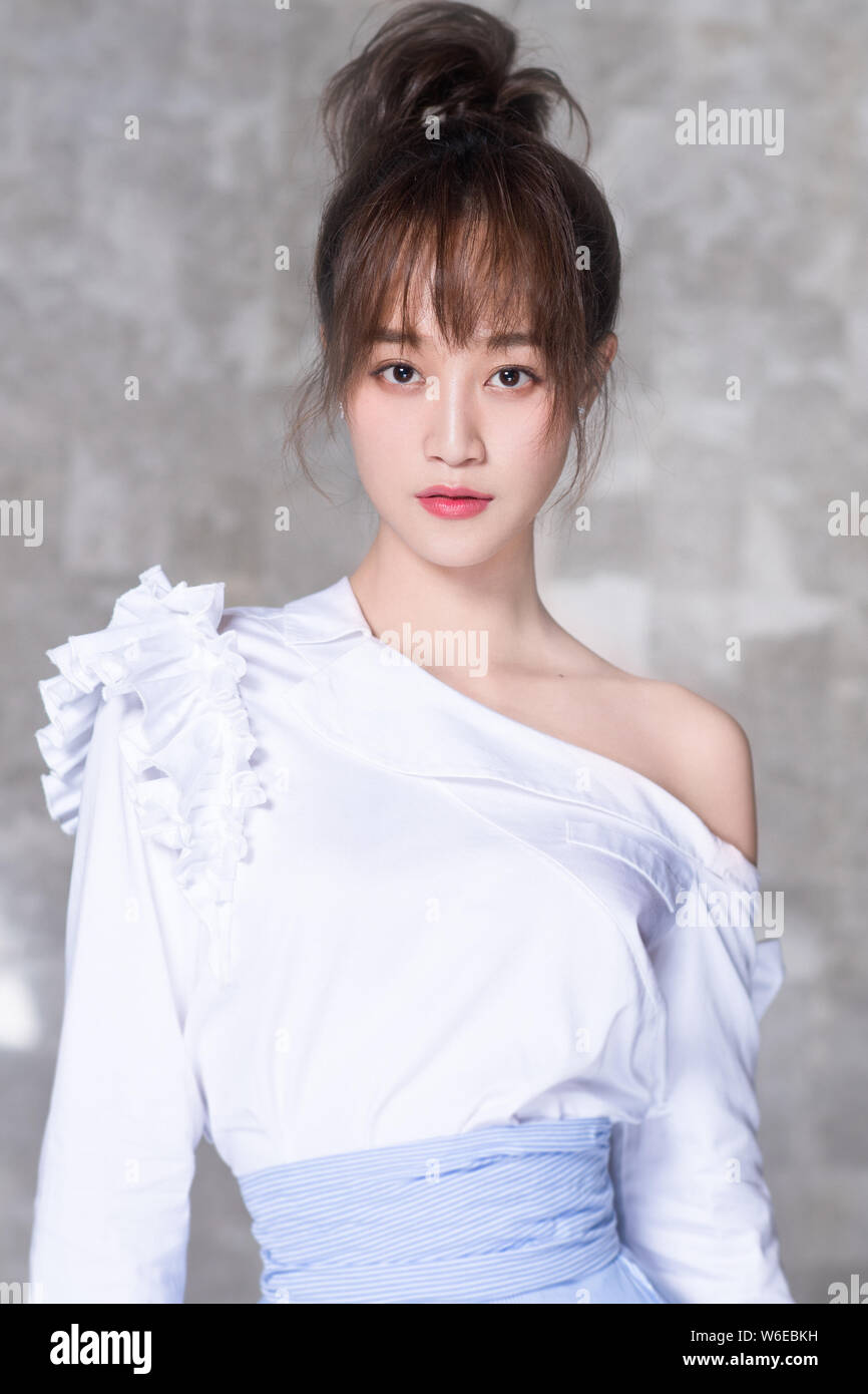 Chinese actress Lan Yingying poses for portrait photos during an ...