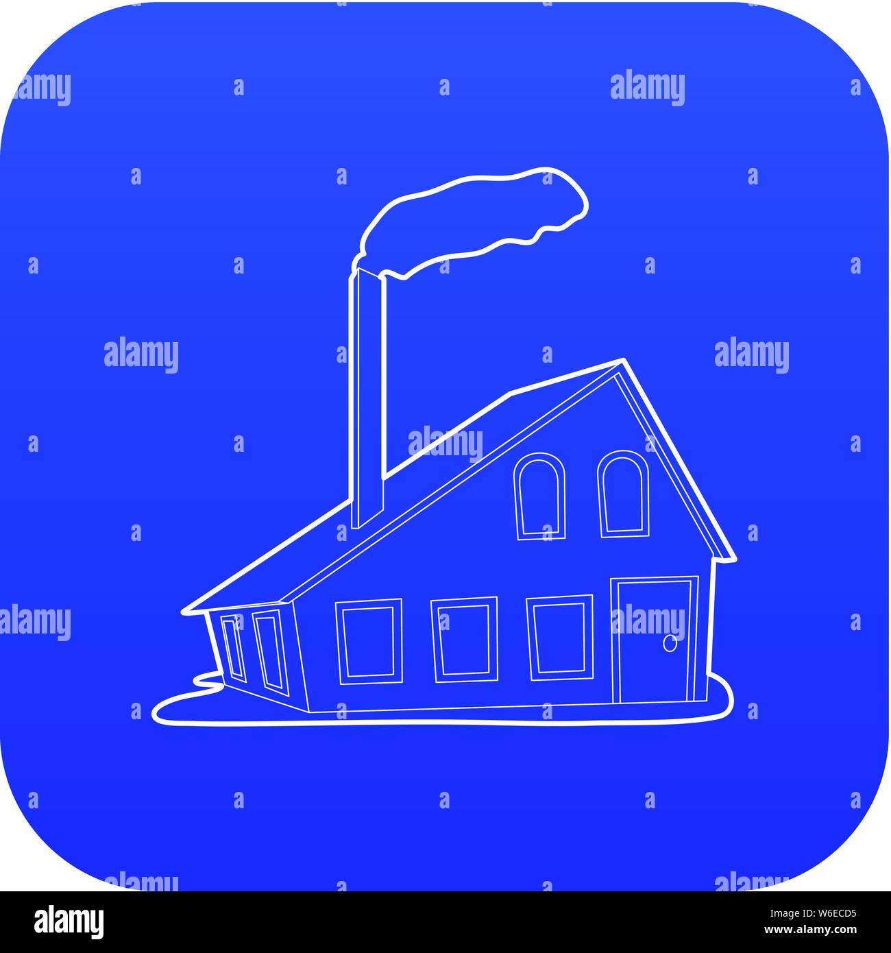 House with chimney icon blue vector Stock Vector Image & Art - Alamy
