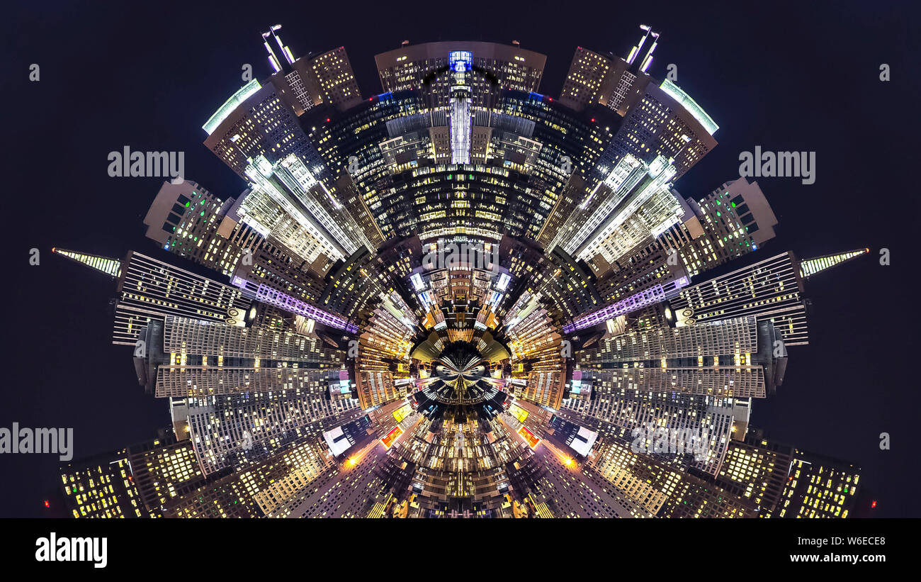 Panorama frame San Francisco night skyline made into shape Stock Photo ...