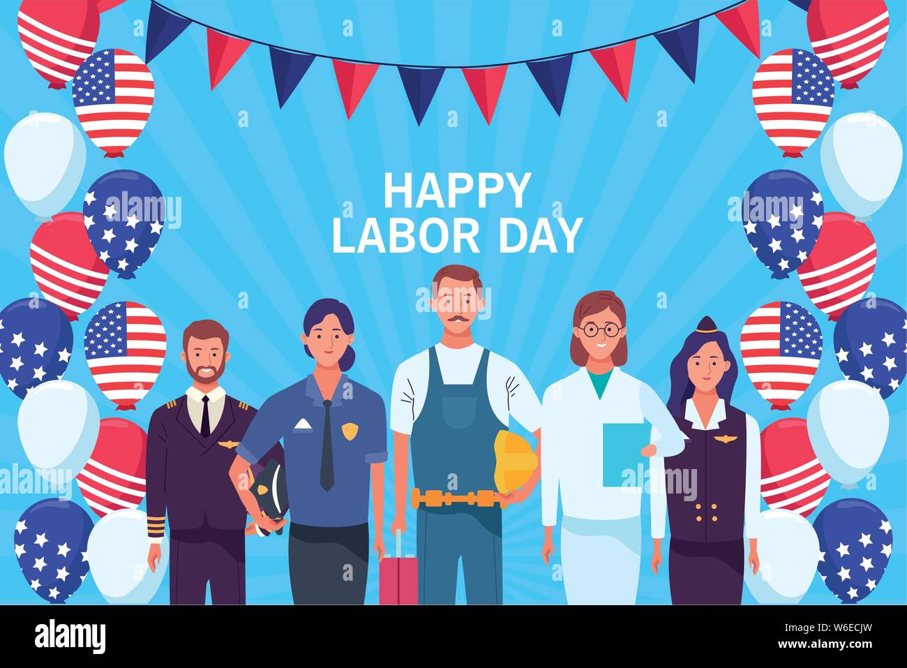 Usa happy police Stock Vector Images - Alamy