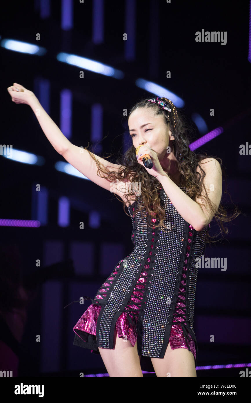 Japanese singer Namie Amuro performs during her final tour concert ...