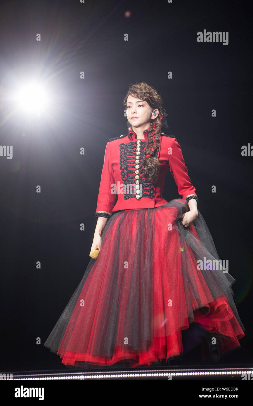 Japanese singer Namie Amuro performs during her final tour concert ...