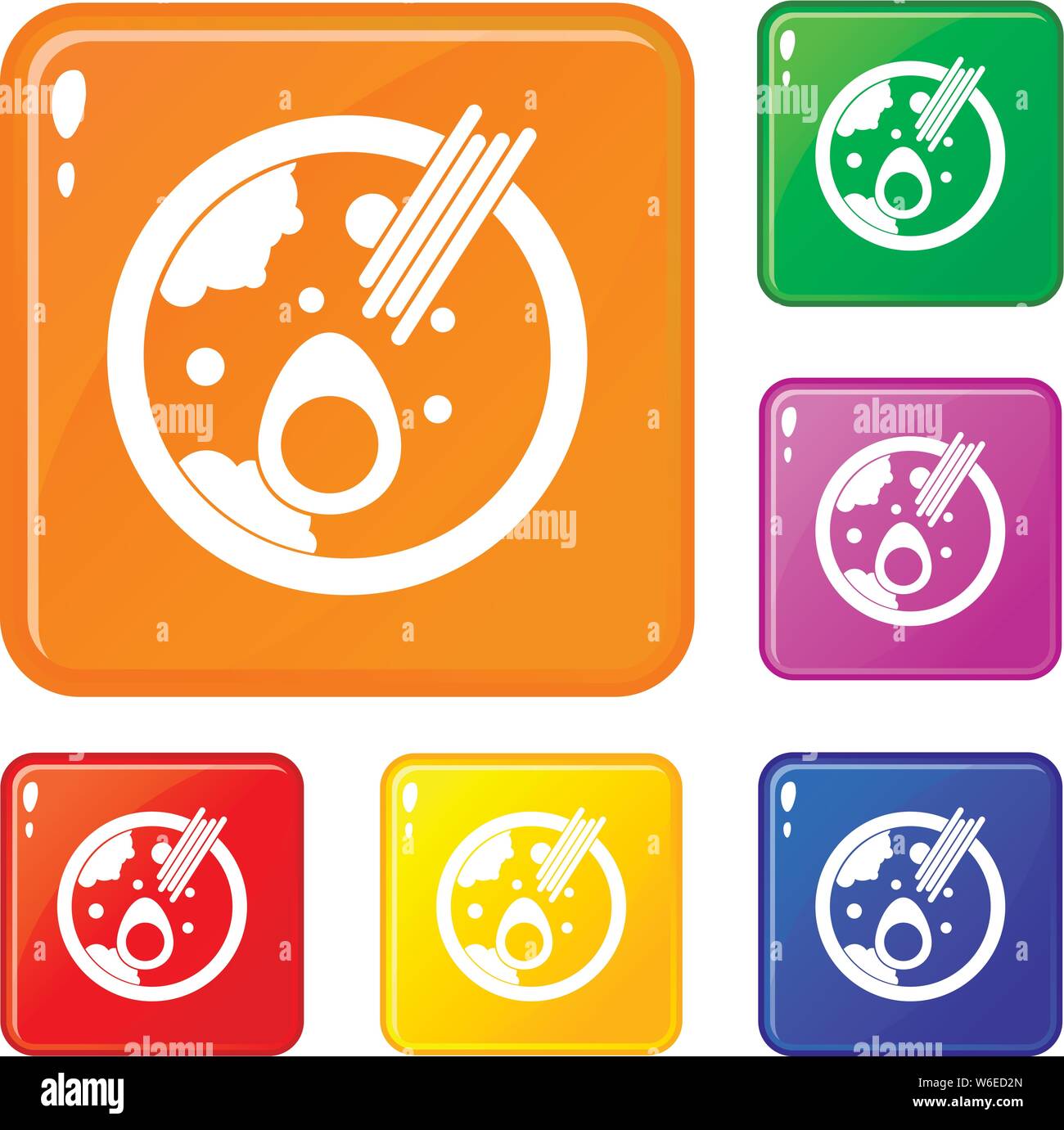 Miso soup icons set vector color Stock Vector Image & Art - Alamy