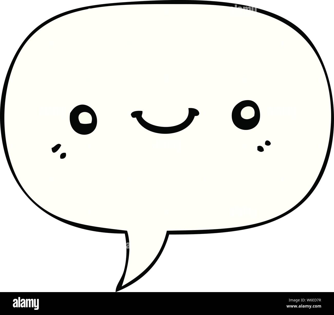 cartoon cute happy face with speech bubble Stock Vector Image & Art - Alamy