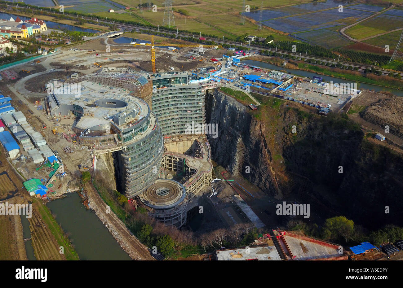 The five-star Shanghai Tianmashan Pit Hotel, also known as the Shimao ...