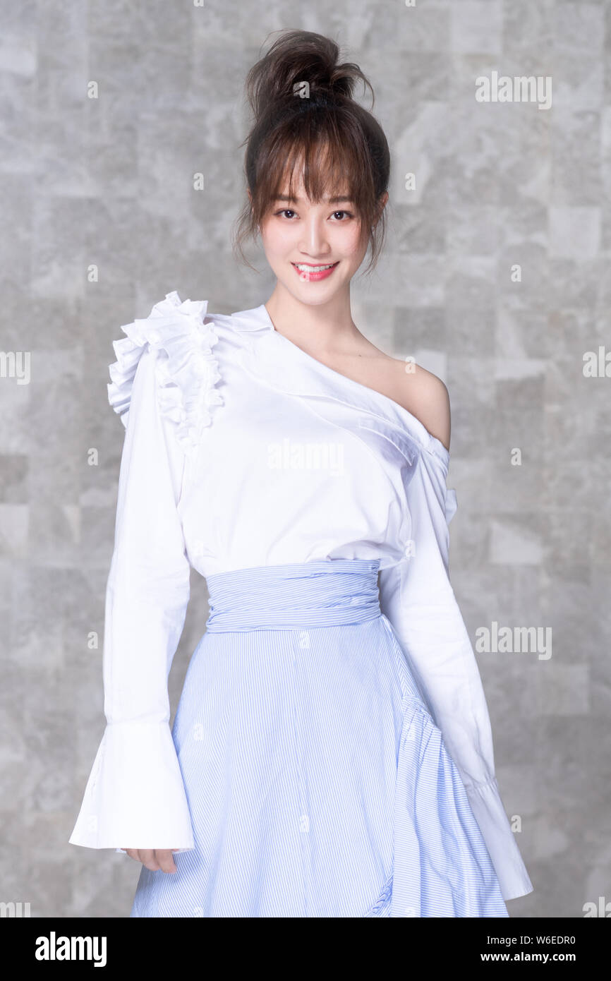 Chinese actress Lan Yingying poses for portrait photos during an ...