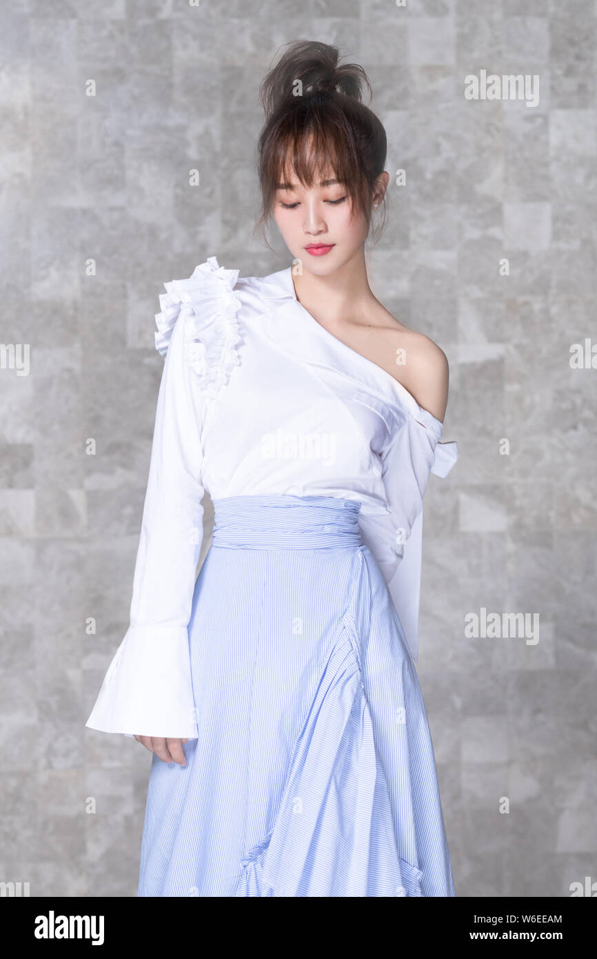 Chinese actress Lan Yingying poses for portrait photos during an ...