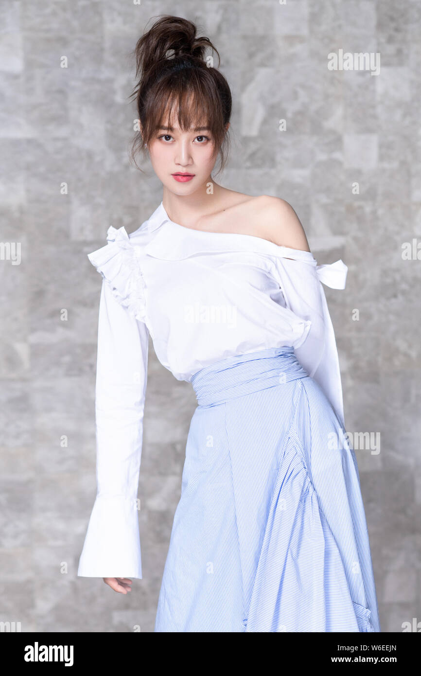 Chinese actress Lan Yingying poses for portrait photos during an ...