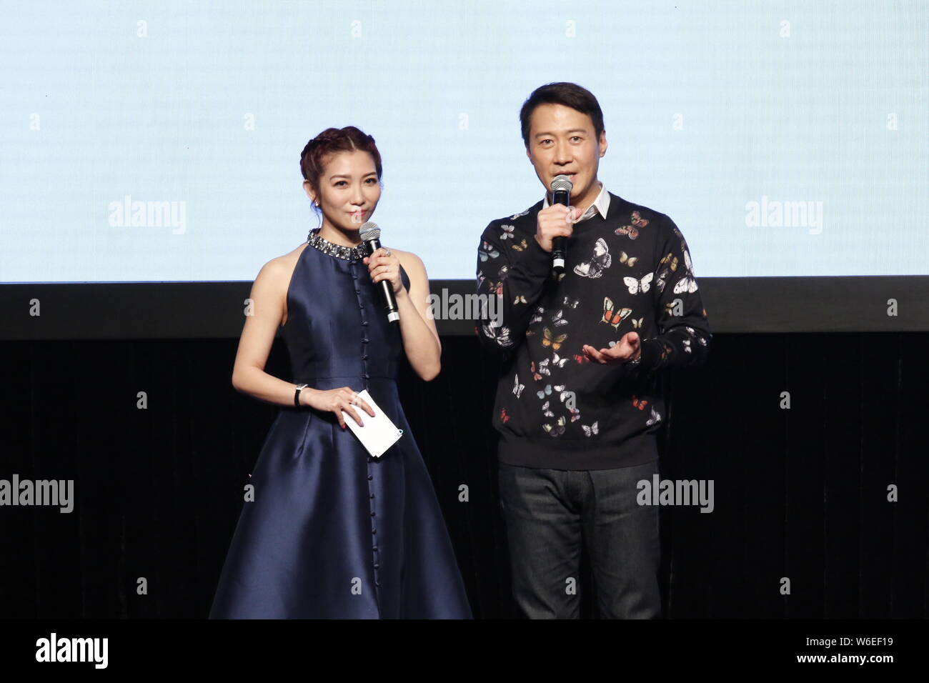 Hong Kong singer and actor Leon Lai Ming, right, attends the launch ... Hong Kong singer and actor Leon Lai Ming, right, attends the launch ...