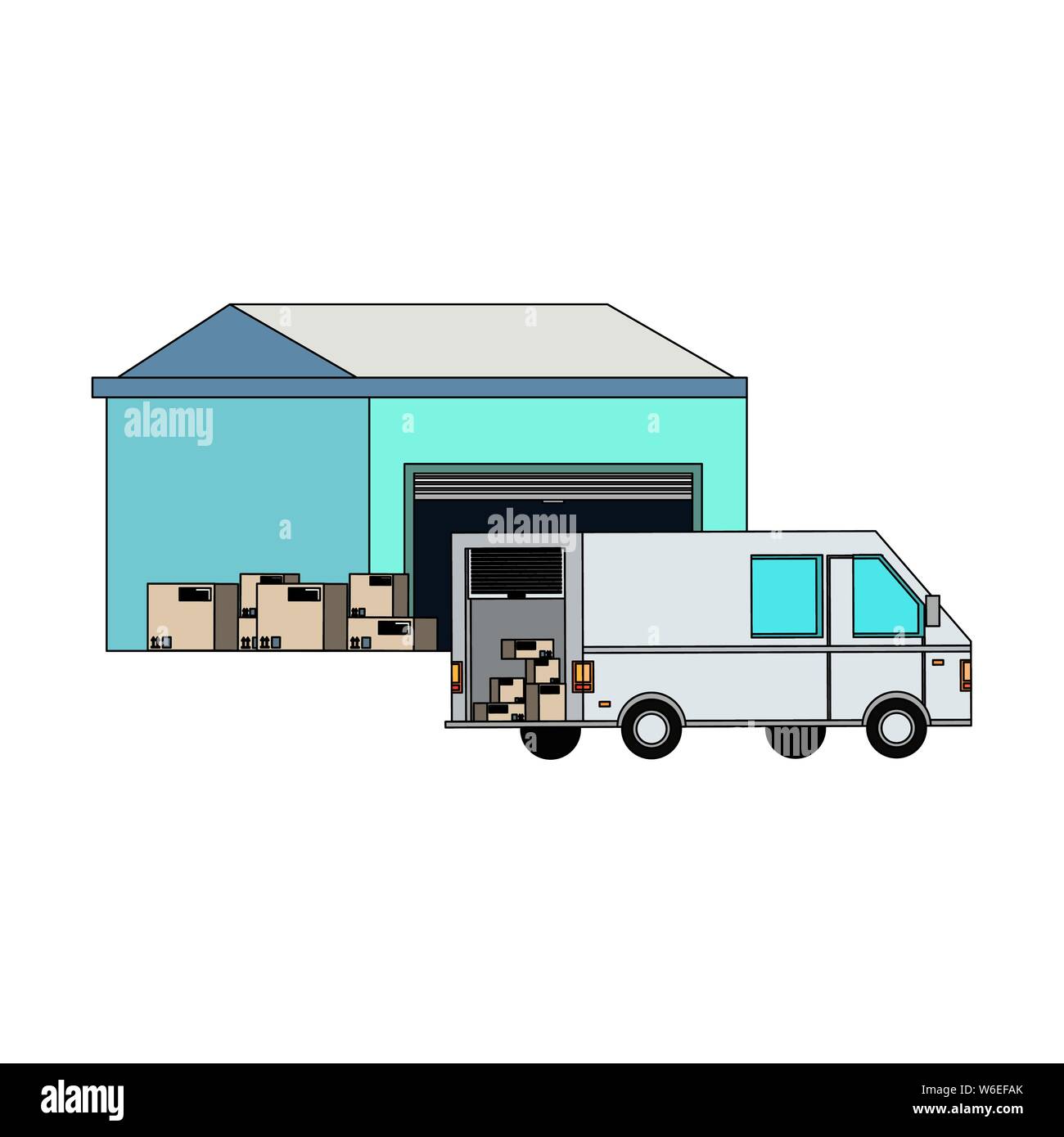 shipping logistic delivery cargo cartoon Stock Vector Image & Art - Alamy