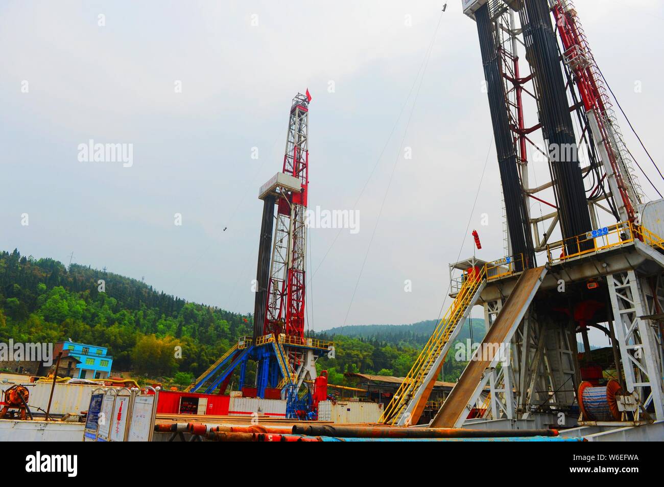 --FILE--A view of a shale gas well of the Sinopec Fuling Shale Gas ...