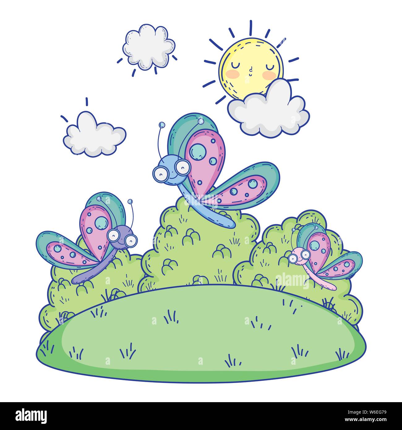 Butterfly draw cartoon design, insect animal wings nature summer beauty ...