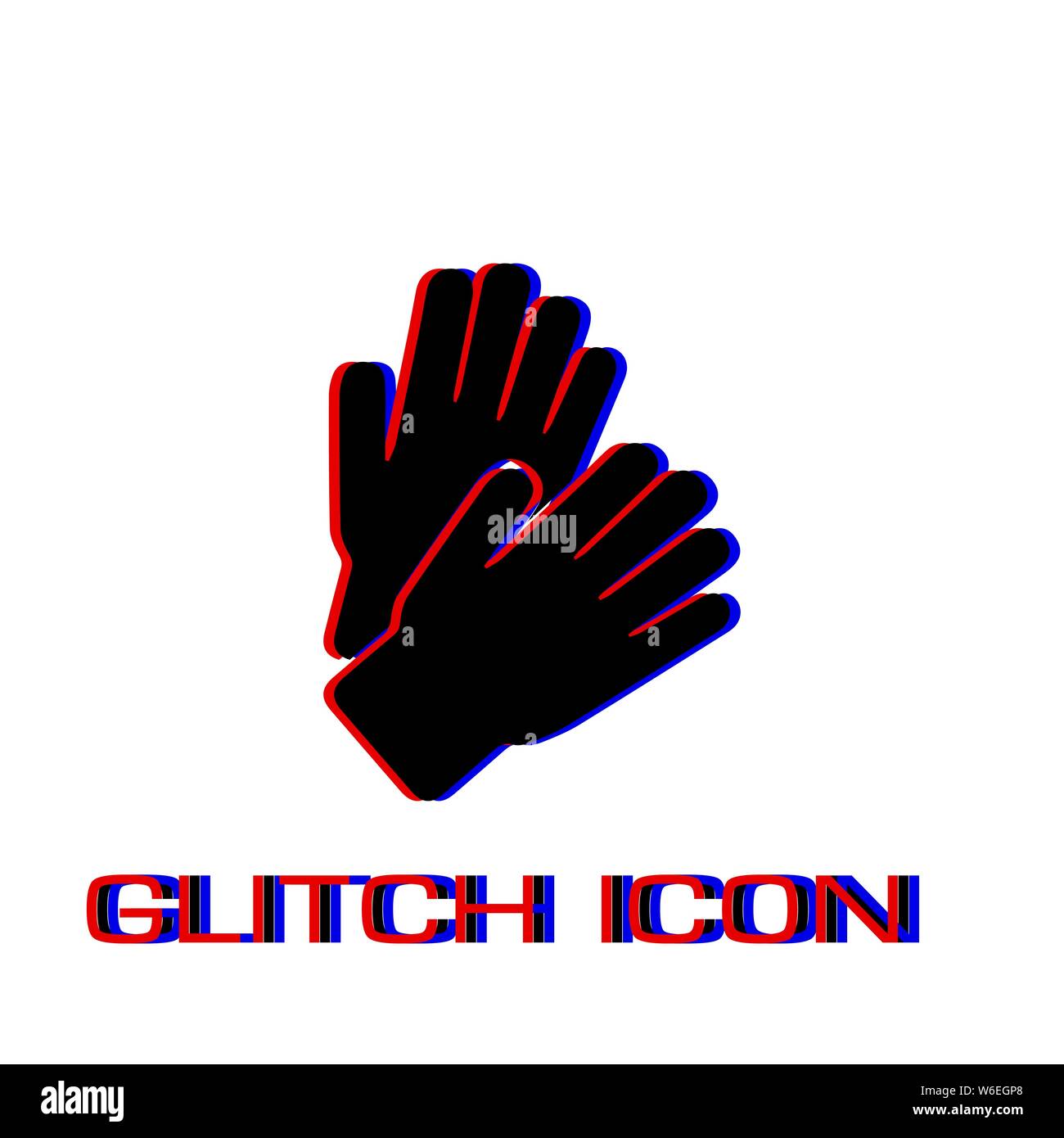 Applause icon flat. Simple pictogram - Glitch effect. Vector ...
