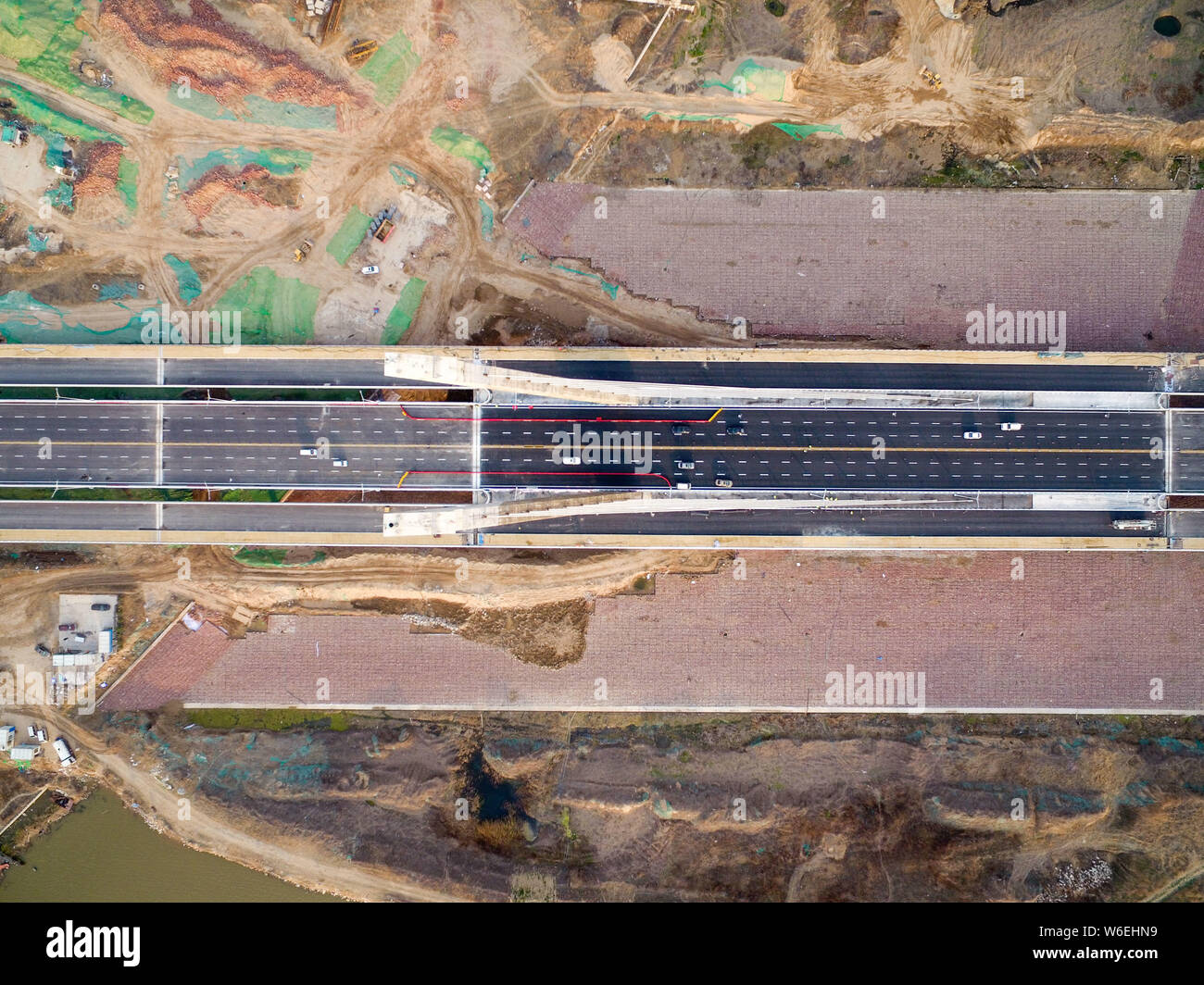 Aerial view of the Jialu River Bridge of Zhengzhou, Asia's widest ...