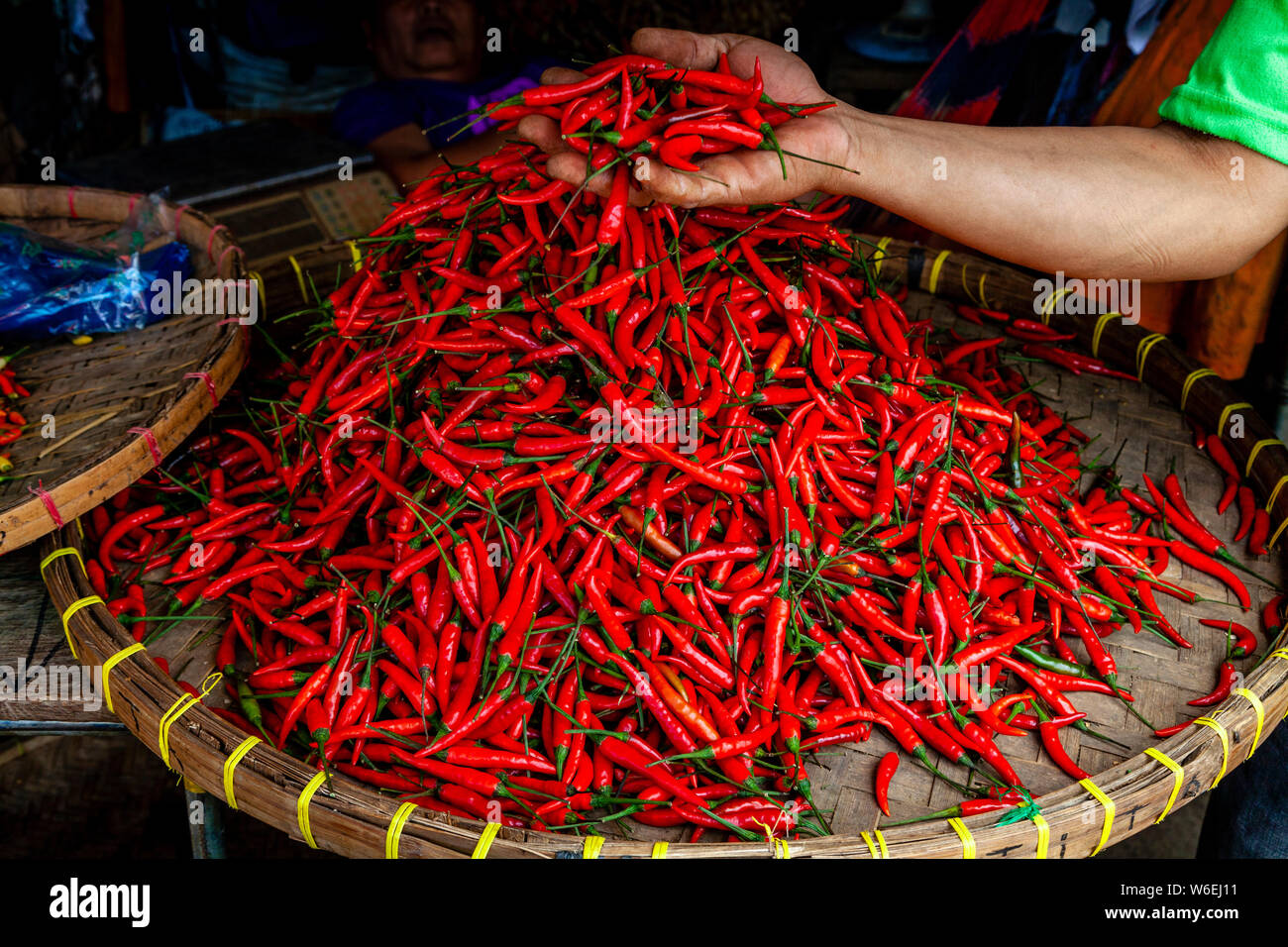 Fresh Chillis For Sale At Carbon Market, Cebu City, Cebu, The ...