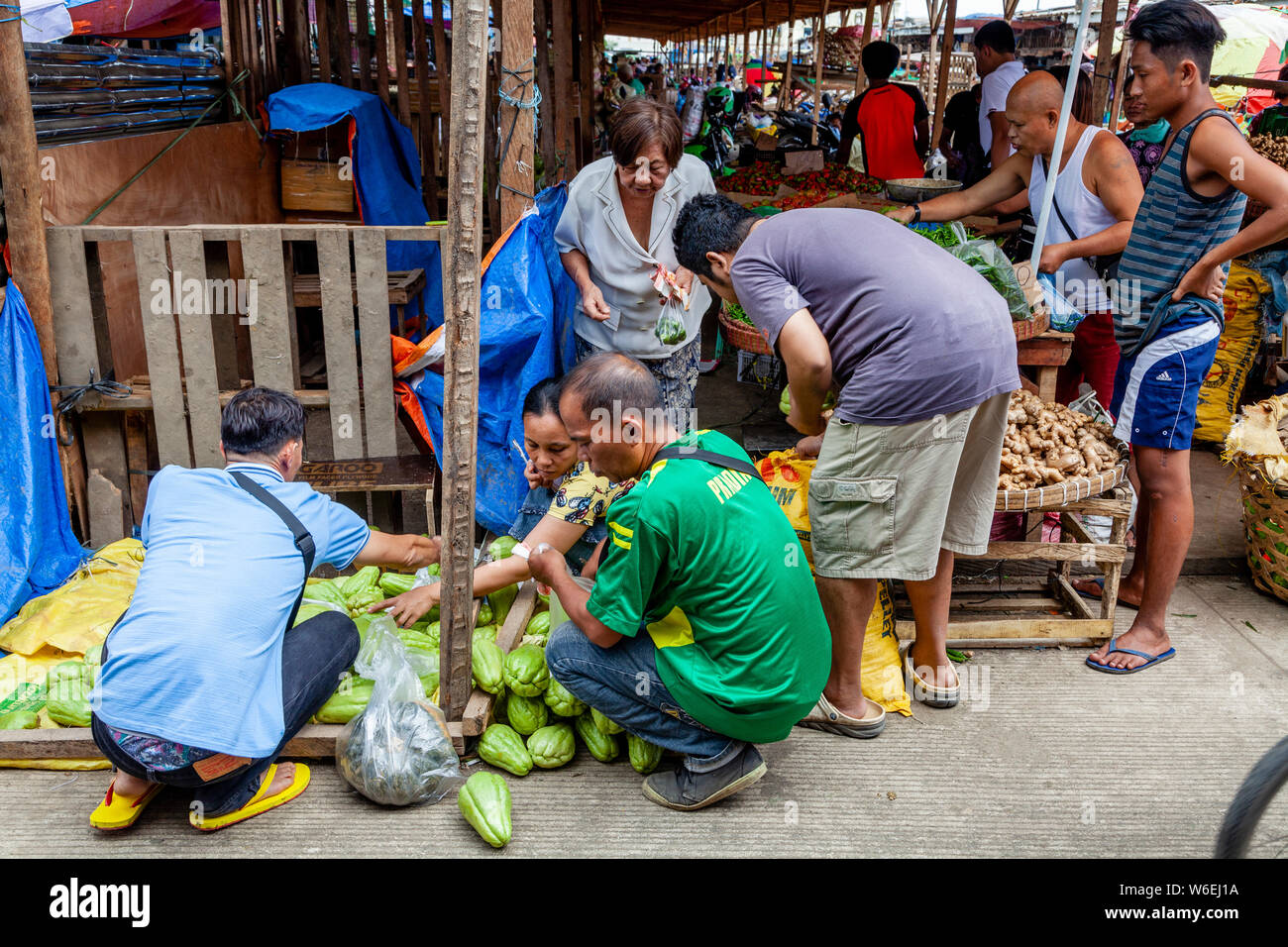 Local People Buying Fresh Vegetables At Carbon Market, Cebu City, Cebu ...