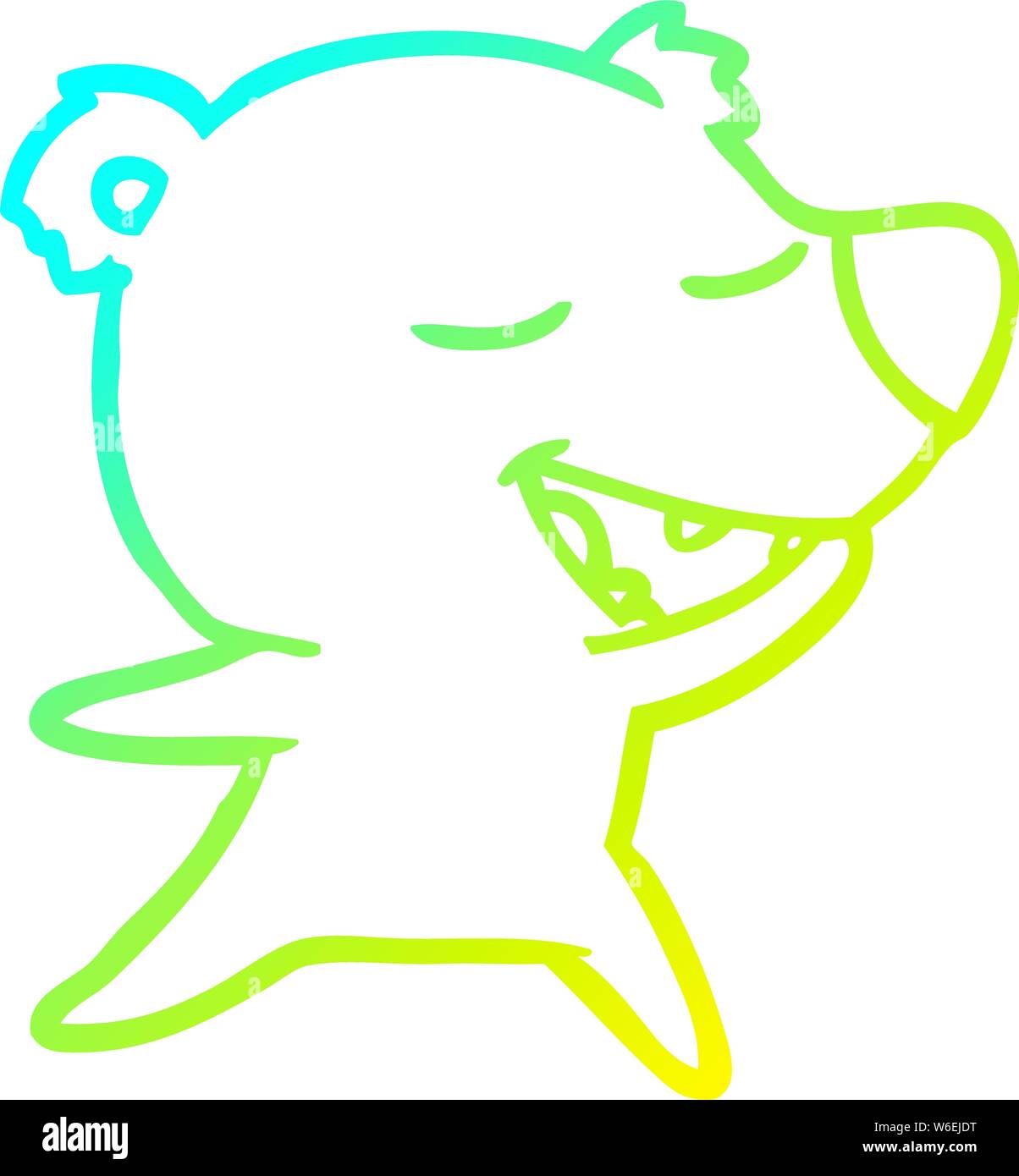 cold gradient line drawing of a cartoon bear Stock Vector Image & Art ...